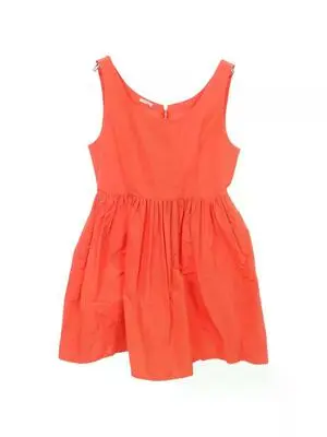 Miu Miu 2010 Sleeveless Gathered Mini Dress - Orange