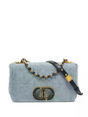 Dior 2022 Caro Cannage Foldover-top Shoulder Bag - Blue