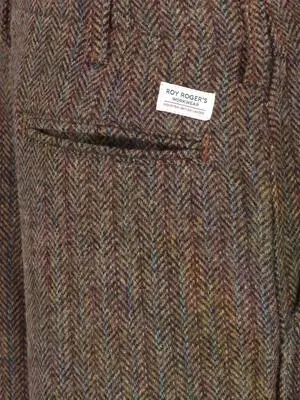 ROY ROGER'S Adrian Herringbone-pattern Straight-leg Trousers