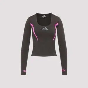 Balenciaga Long-sleeve Fitted Top - Brown