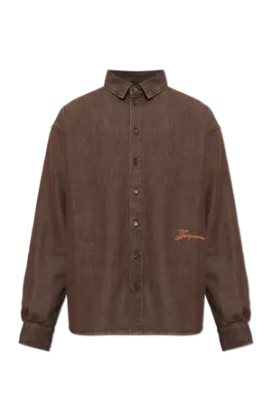 Jacquemus Simon Denim Shirt - Brown