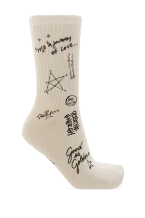 GOLDEN GOOSE Cotton Ribbed Socks With Logo