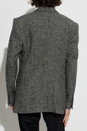 Dolce & Gabbana Gray Houndstooth Wool Blazer By