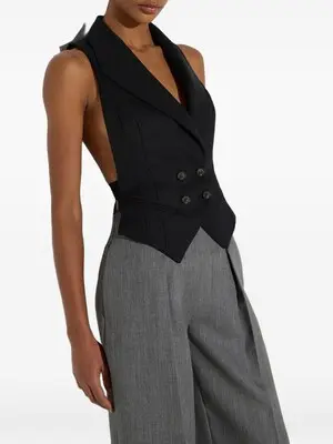 Elisabetta Franchi Wool Double-breasted Vest