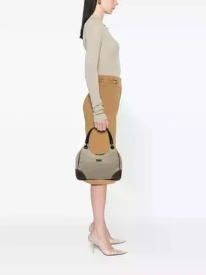Gucci 2016-2026 Guccissima Trimmed Canvas Colbert Shoulder Bag - Neutrals