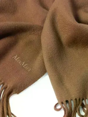 Max Mara Fringed Logo-embroidered Scarf