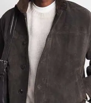 Citizens Of Humanity Suede-shearling Deck Jacket