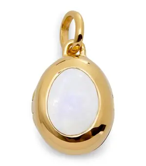 Monica Vinader Gold Vermeil And Moonstone June Birthstone Locket - White