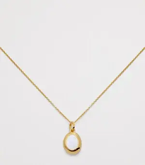 Monica Vinader Gold Vermeil And Moonstone June Birthstone Locket - White