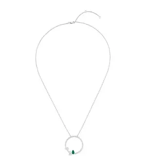 REPOSSI White Gold Serti Sur Vide Pendant Necklace - Silver