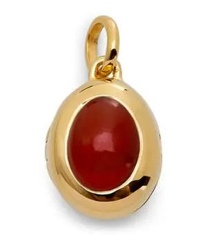 Monica Vinader Gold Vermeil And Onyx January Birthstone Locket - Red