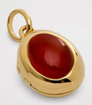 Monica Vinader Gold Vermeil And Onyx January Birthstone Locket