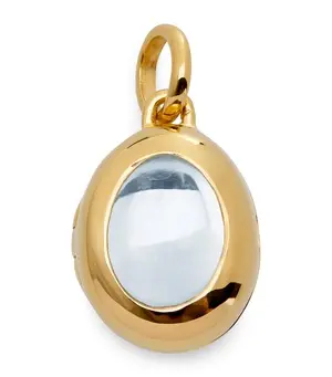 Monica Vinader Gold Vermeil And Rock Crystal April Birthstone Locket - Clear