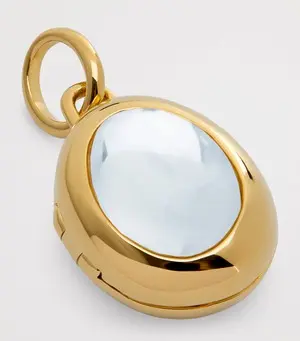Monica Vinader Gold Vermeil And Rock Crystal April Birthstone Locket