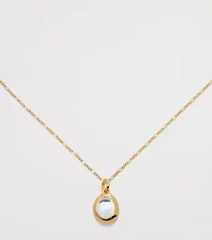 Monica Vinader Gold Vermeil And Rock Crystal April Birthstone Locket