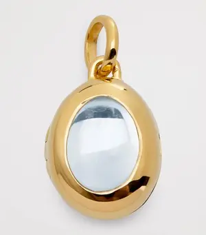 Monica Vinader Gold Vermeil And Rock Crystal April Birthstone Locket