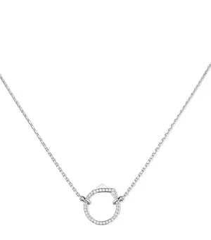 REPOSSI White Gold And Diamond Antifer Pendant Necklace - Silver
