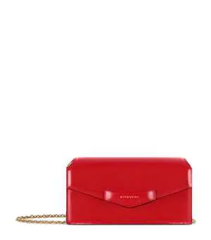 Givenchy Leather Antigona Chain Wallet - Red