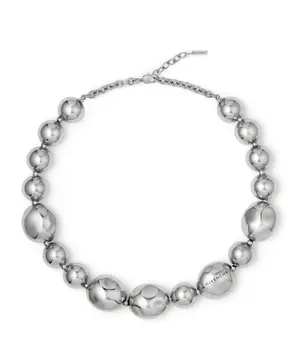 Givenchy Sculpted Gem Necklace Silver
