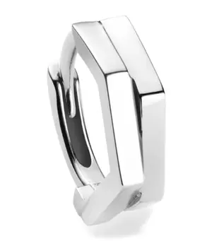REPOSSI White Gold Antifer Single Hoop Earring - Silver