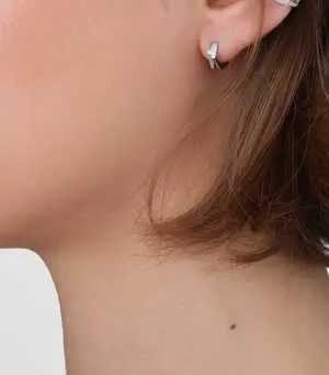 REPOSSI White Gold Antifer Single Hoop Earring