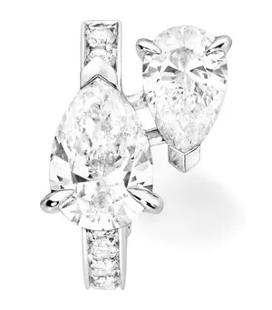 REPOSSI White Gold And Diamond Serti Sur Vide Single Earring - Silver