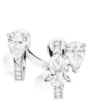 REPOSSI White Gold And Diamond Serti Sur Vide Single Earring - Silver