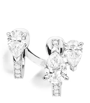 REPOSSI White Gold And Diamond Serti Sur Vide Single Earring - Silver
