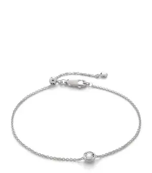 Monica Vinader Sterling And Diamond Solitaire Bracelet - Silver