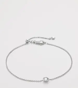Monica Vinader Sterling And Diamond Solitaire Bracelet