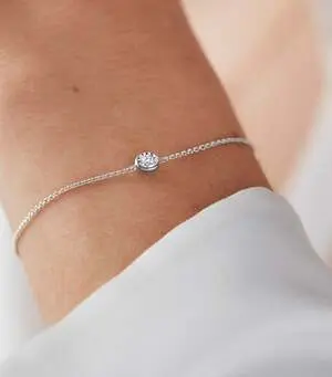 Monica Vinader Sterling And Diamond Solitaire Bracelet
