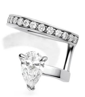 REPOSSI White Gold And Diamond Serti Sur Vide Ear Cuff - Silver