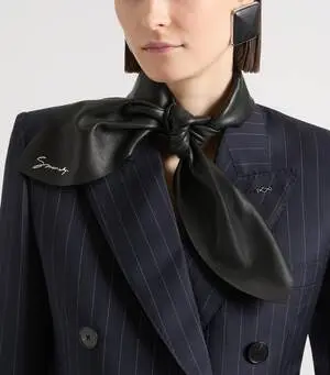 Givenchy Leather Logo Scarf - Black