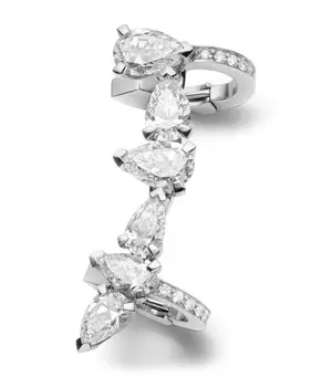 REPOSSI White Gold And Diamond Serti Sur Vide Single Earring - Silver