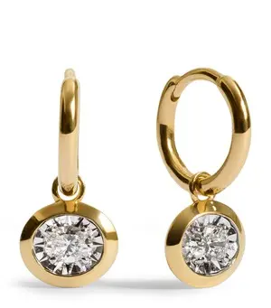 Monica Vinader Vermeil And Diamond Huggie Earrings - Gold