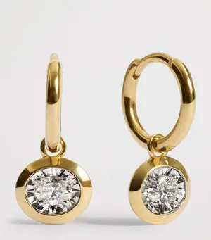 Monica Vinader Vermeil And Diamond Huggie Earrings