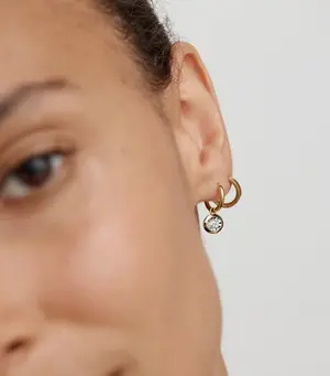 Monica Vinader Vermeil And Diamond Huggie Earrings