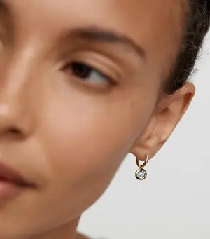 Monica Vinader Vermeil And Diamond Huggie Earrings