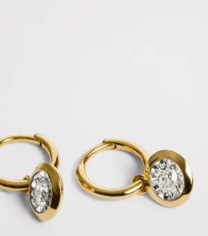 Monica Vinader Vermeil And Diamond Huggie Earrings
