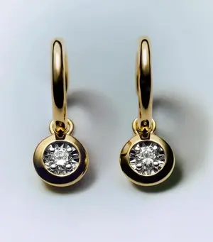 Monica Vinader Vermeil And Diamond Huggie Earrings