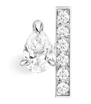 REPOSSI White Gold And Diamond Serti Sur Vide Single Stud Earring - Silver