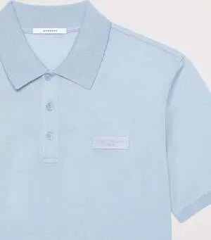 Givenchy Cotton Grosgrain Logo Polo Shirt - Blue