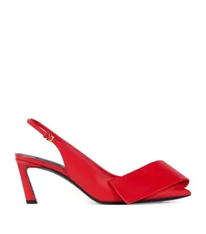 Givenchy Leather Twisted Ribbon Slingback Heels 65 - Red