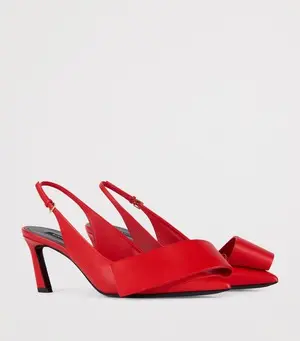 Givenchy Leather Twisted Ribbon Slingback Heels 65