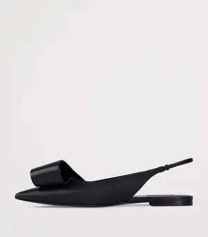 Givenchy Leather Twisted Ribbon Slingback Ballet Flats
