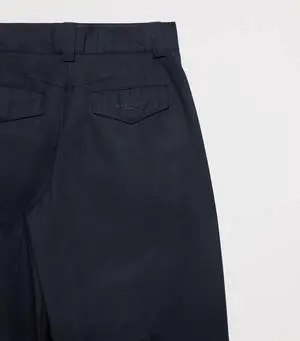 Givenchy Cotton Canvas Pleated Wide-leg Trousers