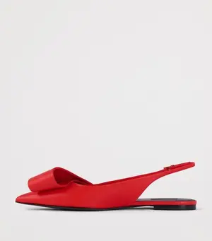 Givenchy Leather Twisted Ribbon Slingback Ballet Flats
