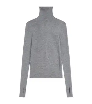 Givenchy Wool-silk Rollneck Sweater - Grey