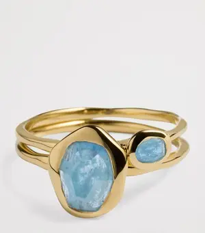 Monica Vinader Gold Vermeil And Aquamarine Odyssey Ring