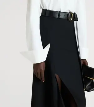 Givenchy Wool Slashed Midi Skirt